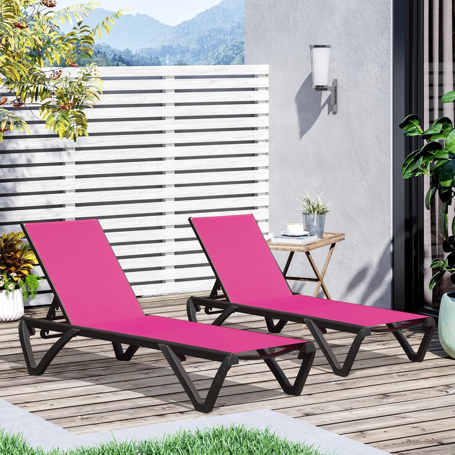DXYJCNL Domi Pool Lounge Chairs Aluminum Patio Chaise Lounge with ...