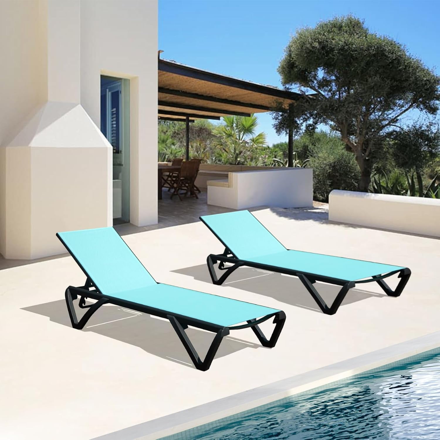 DXYJCNL Domi Pool Lounge Chairs Aluminum Patio Chaise Lounge with ...