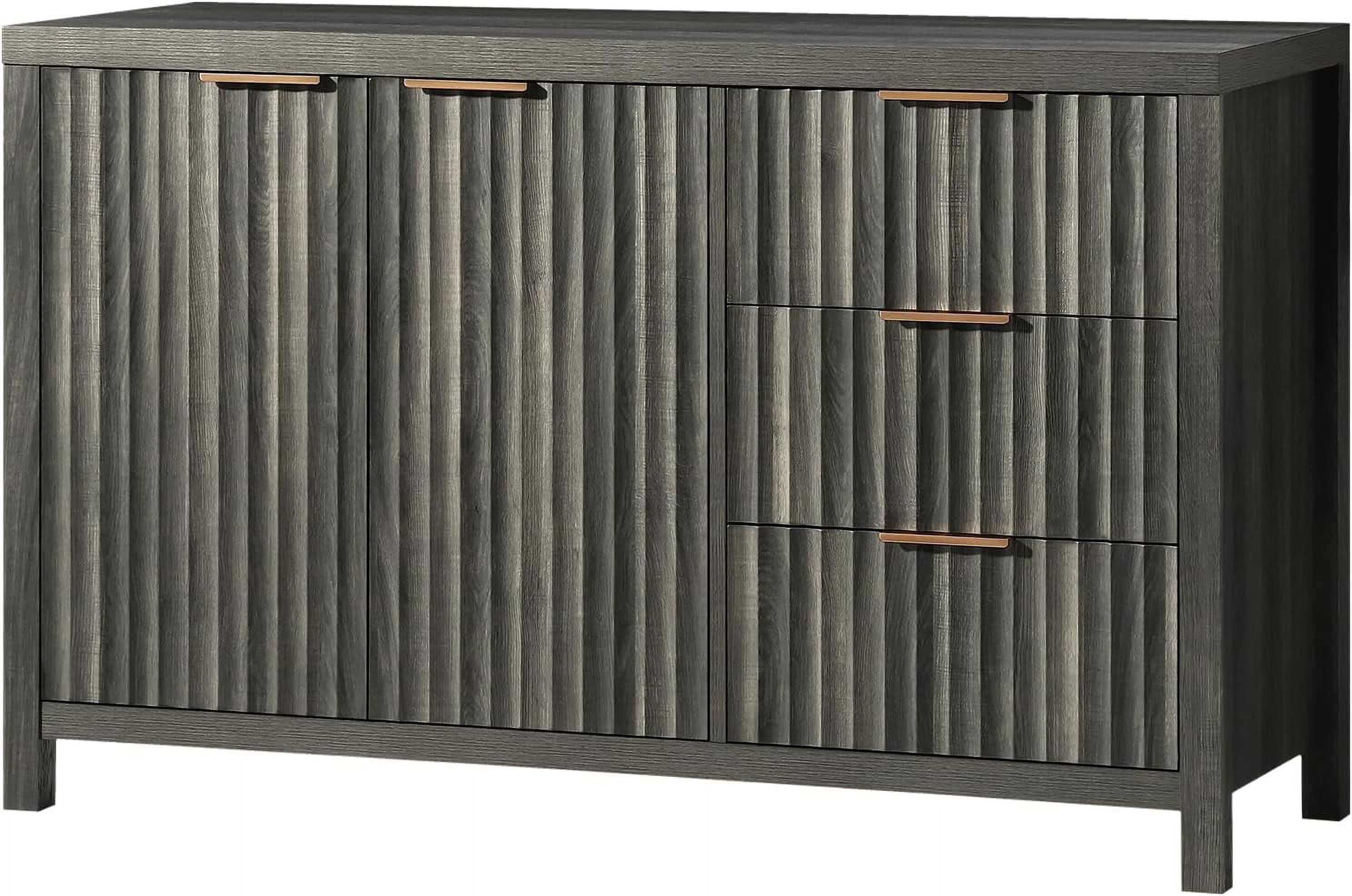 DXYJCNL Oxford Fluted Storage Cabinet Sideboard Large Buffet with Adjustable Shelves ...