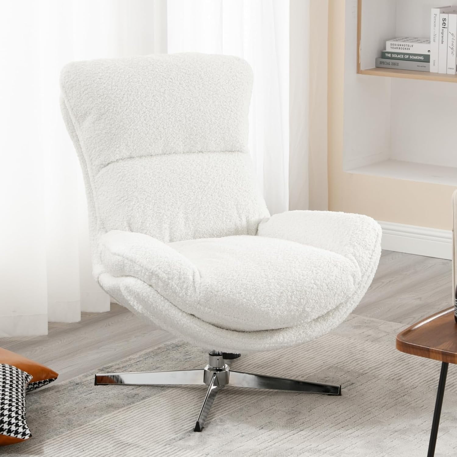 DXYJCNL Swivel Accent Chair Modern Linen Soft Foam Lounge Chair with ...