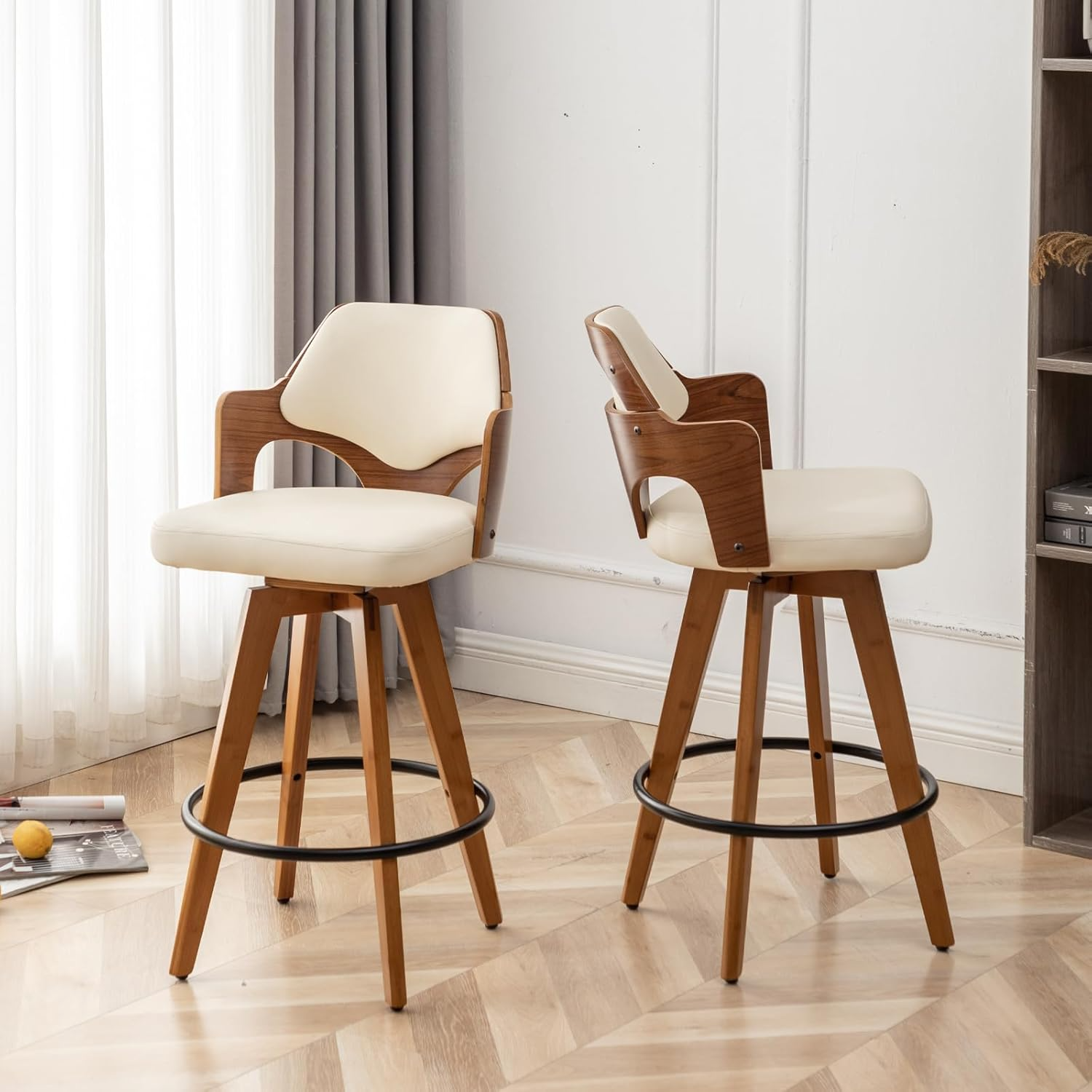 DXYJCNL Swivel Bar Stools Counter Height Bar Stools Upholstered Bar ...