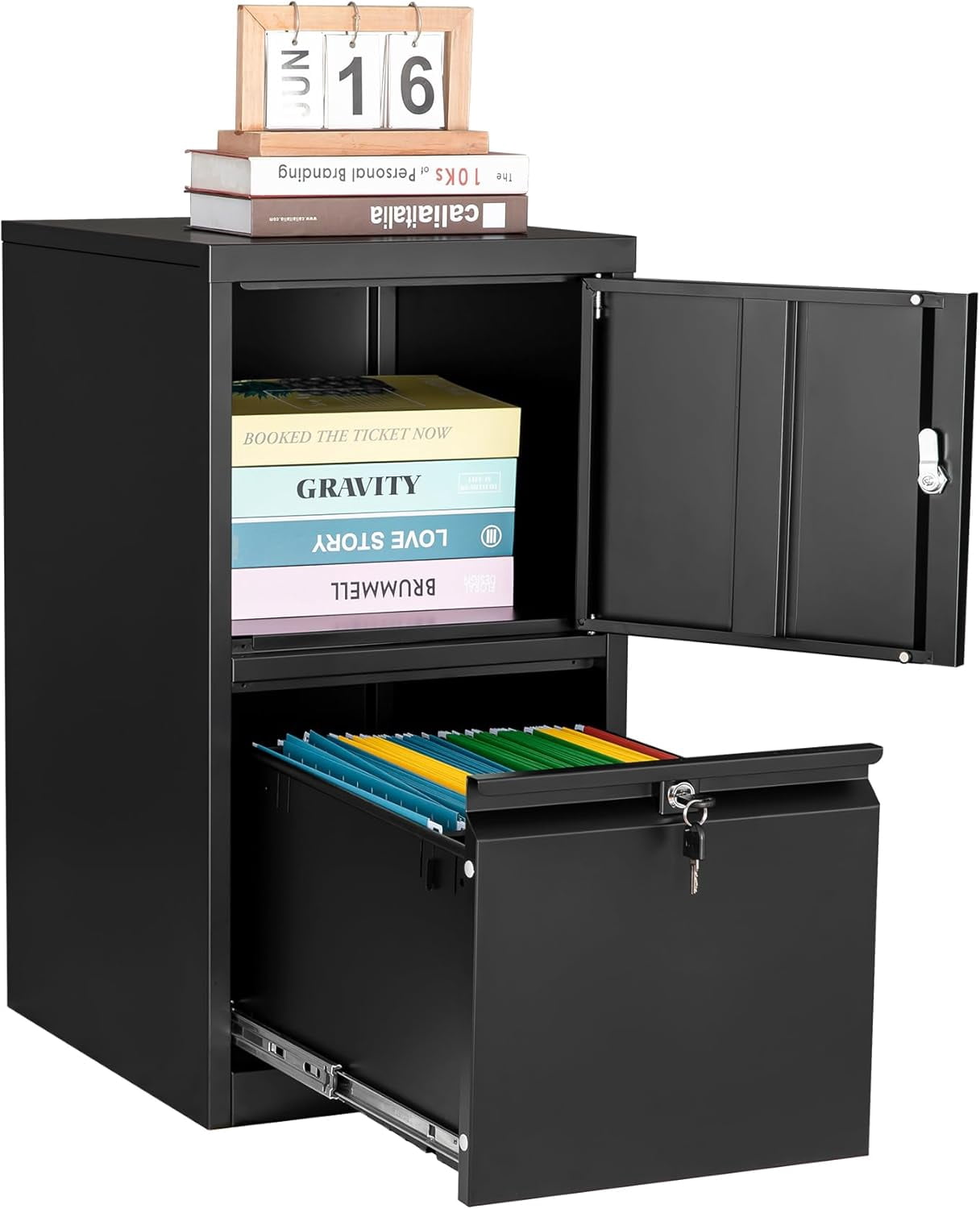 DXYKOPA 1 Door 1 Drawer File Cabinet with Lock Metal Filing Cabinets ...