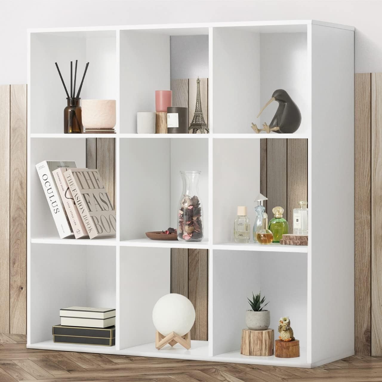 11-Inch Cube Storage Organizer Shelf w/Back with Exterior Edge Room ...