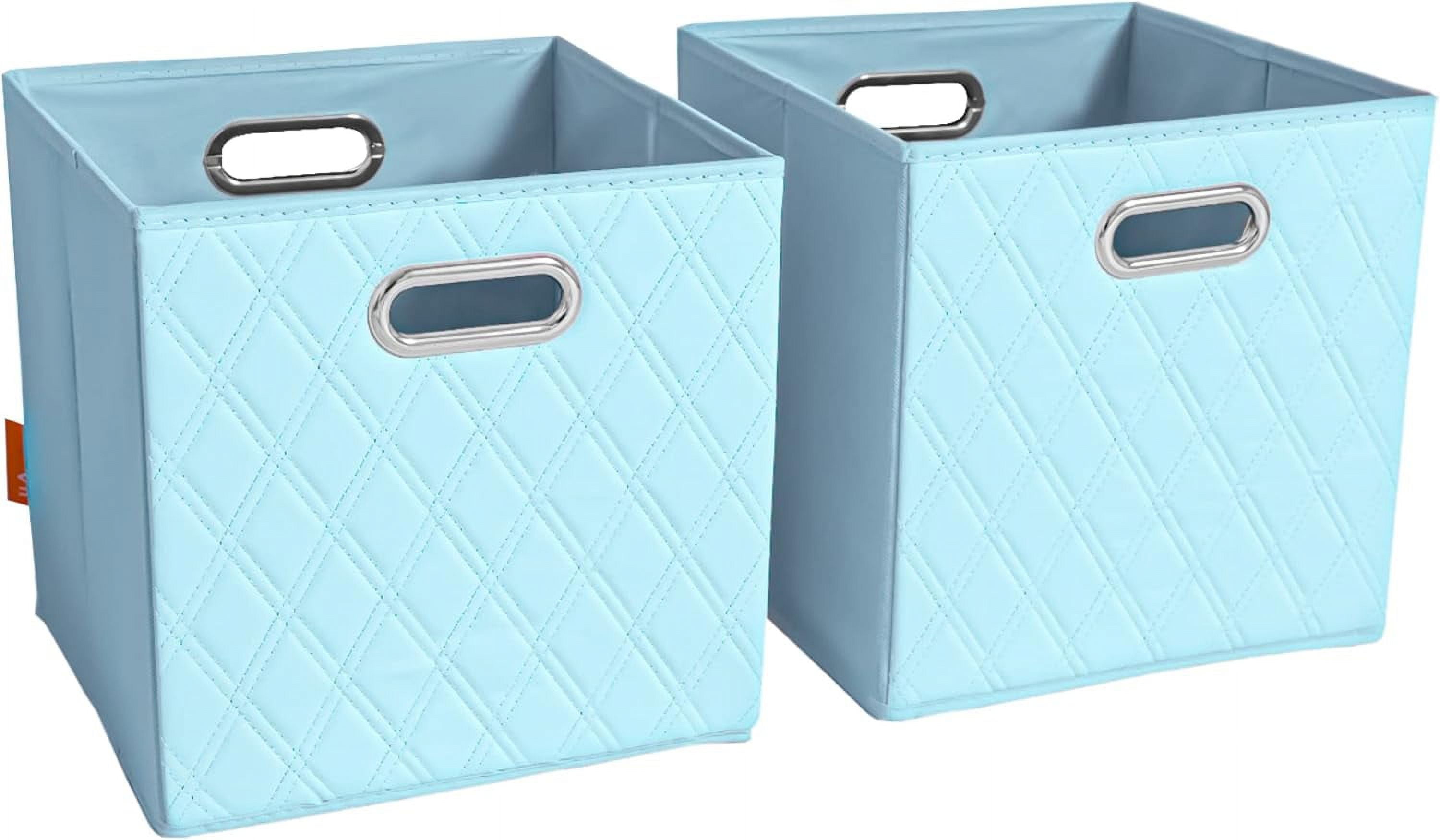 Hltser 12 inch Pink Foldable Diamond Patterned Faux Leather Storage ...