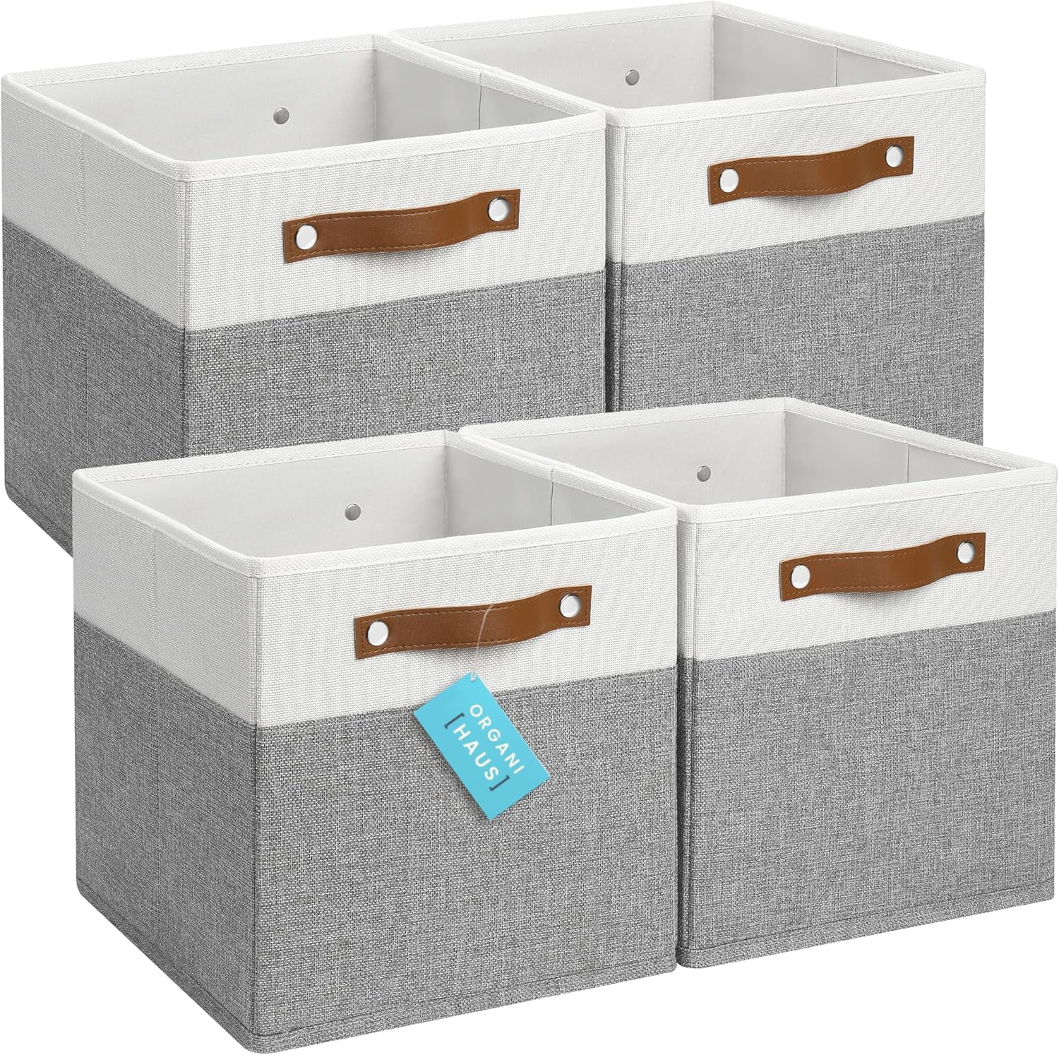 DXYKOPA 12x12 Fabric Storage Bins - Cube Fabric Organizer Bins with ...