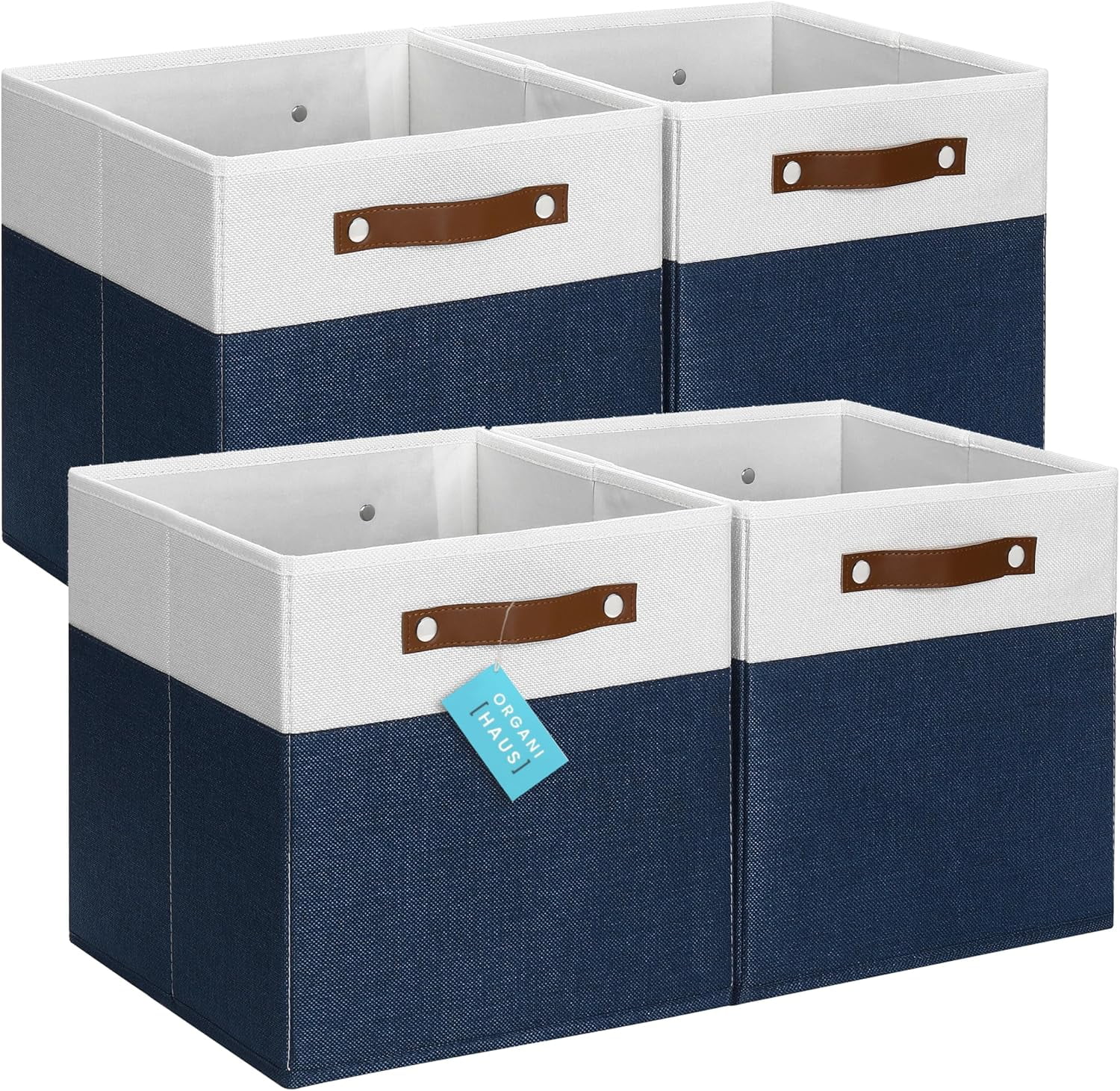DXYKOPA 12x12 Fabric Storage Bins - Cube Fabric Organizer Bins with ...