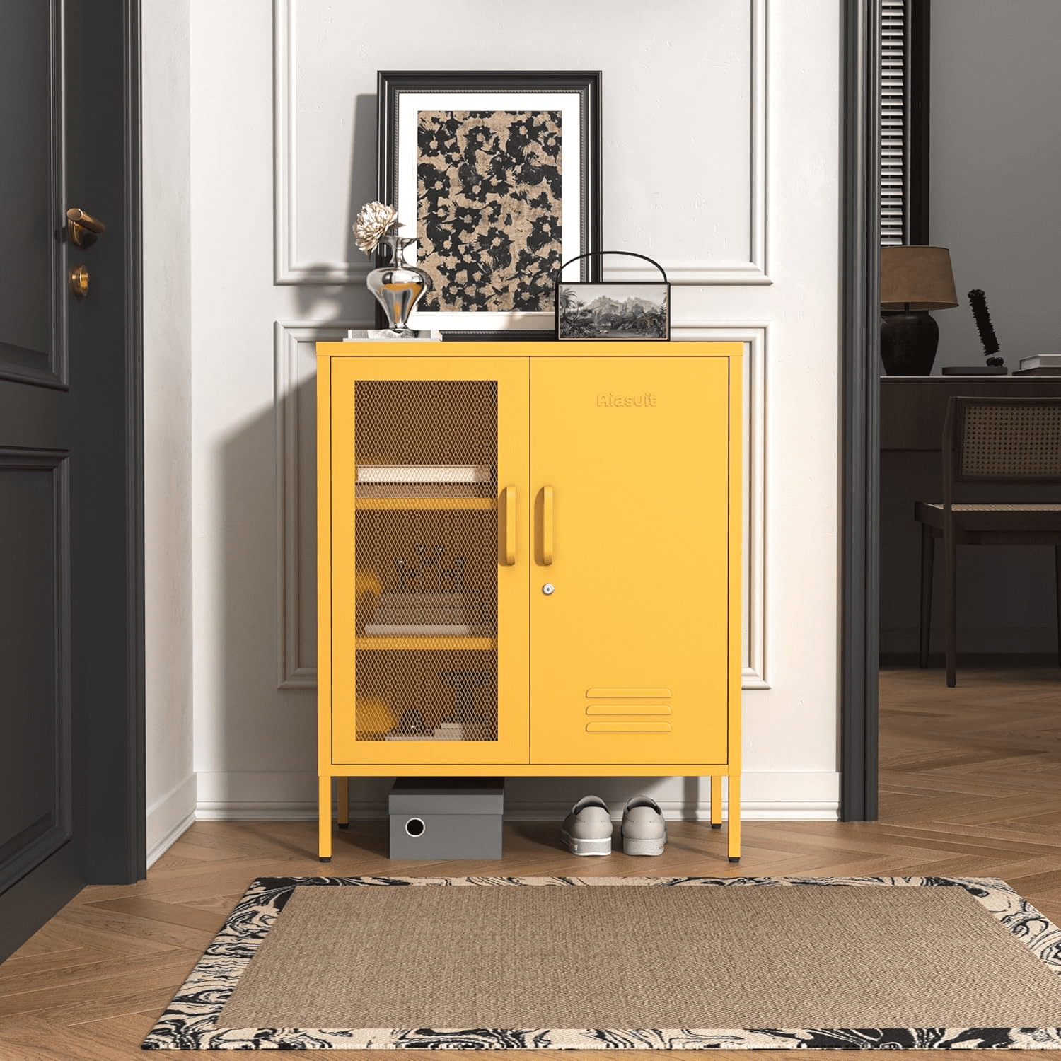 SASYXDC 2 Door Wardrobe 67 Inch GUBUONIP Metal Storage Cabinet with ...