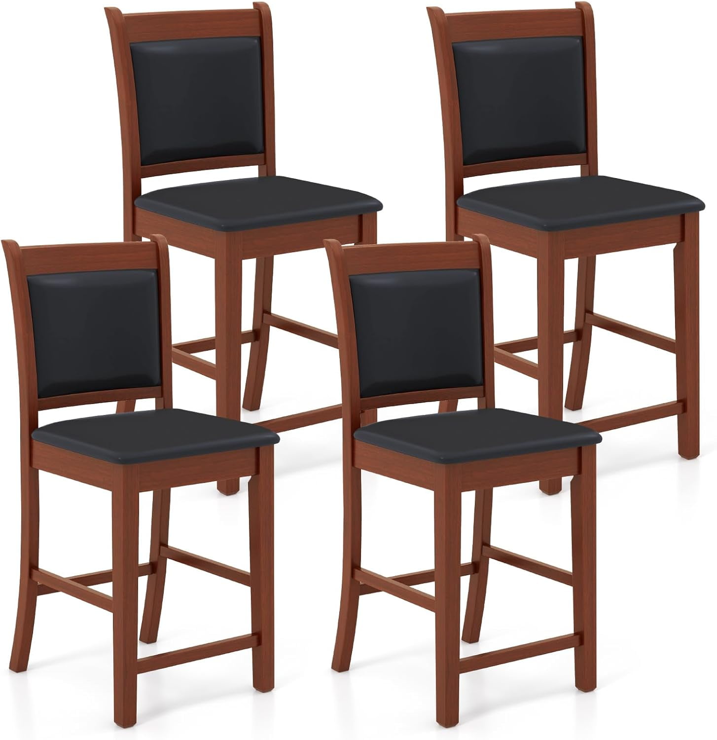 DXYKOPA 24.5" Bar Stools Upholstered Counter Height Bar Stools w/Faux ...