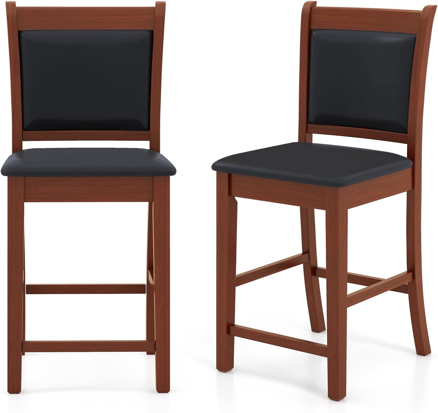 DXYKOPA 24.5" Bar Stools Upholstered Counter Height Bar Stools w/Faux ...