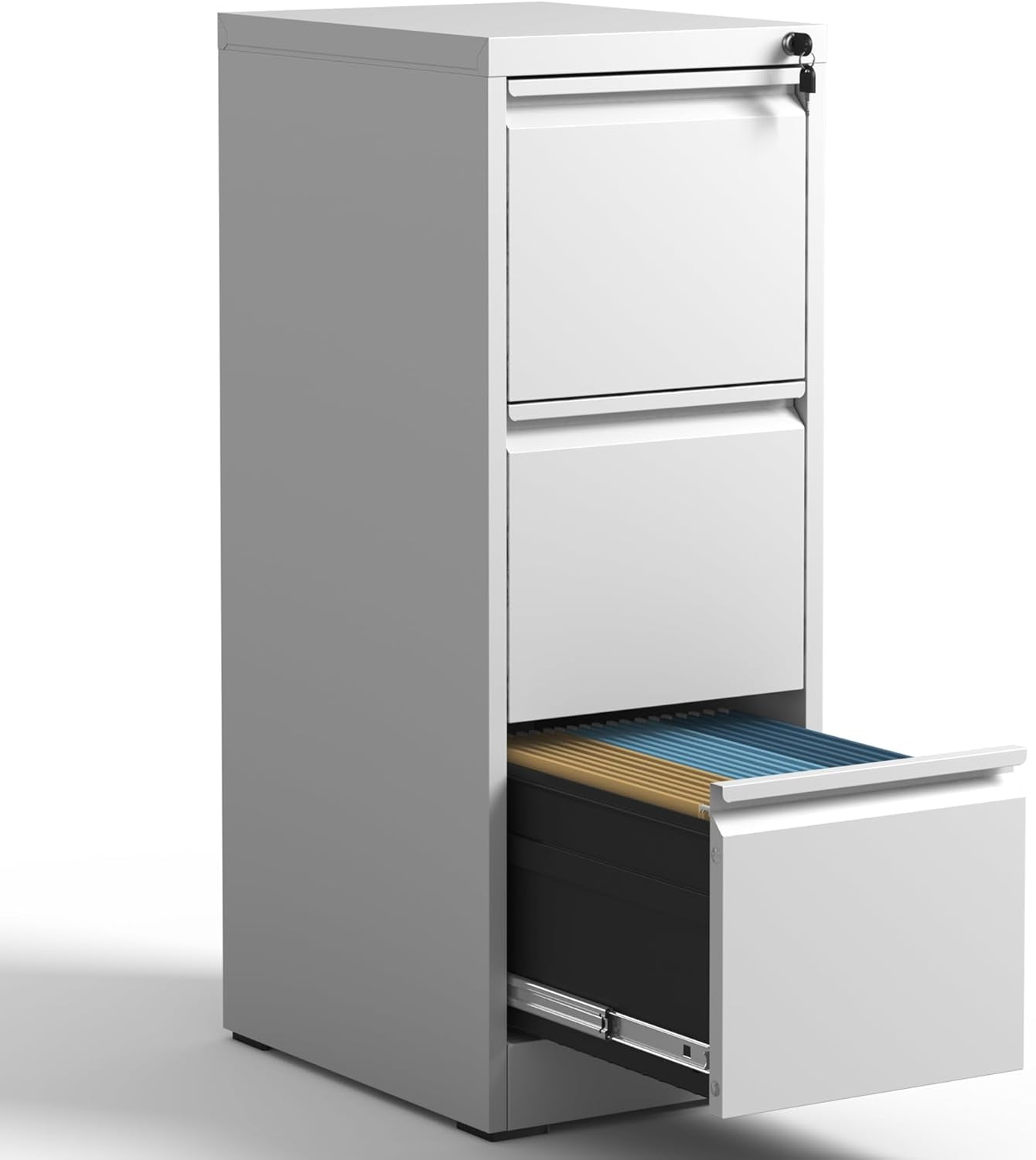 DXYKOPA 3 Drawer File Cabinet Metal Filing Cabinets for Vertical File ...