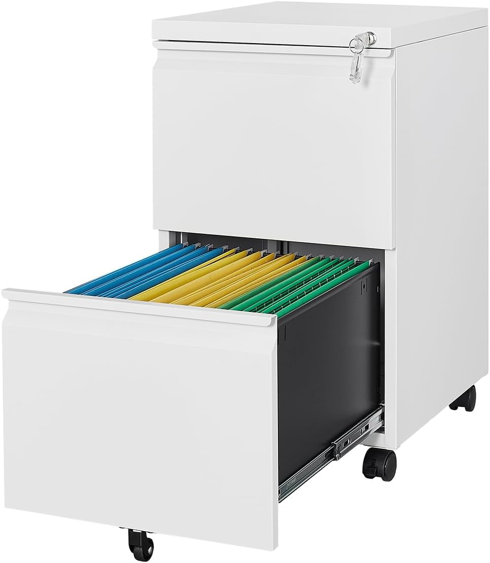 DXYKOPA 3 Drawer Vertical File Cabinet Black Mobile Filling Cabinet ...