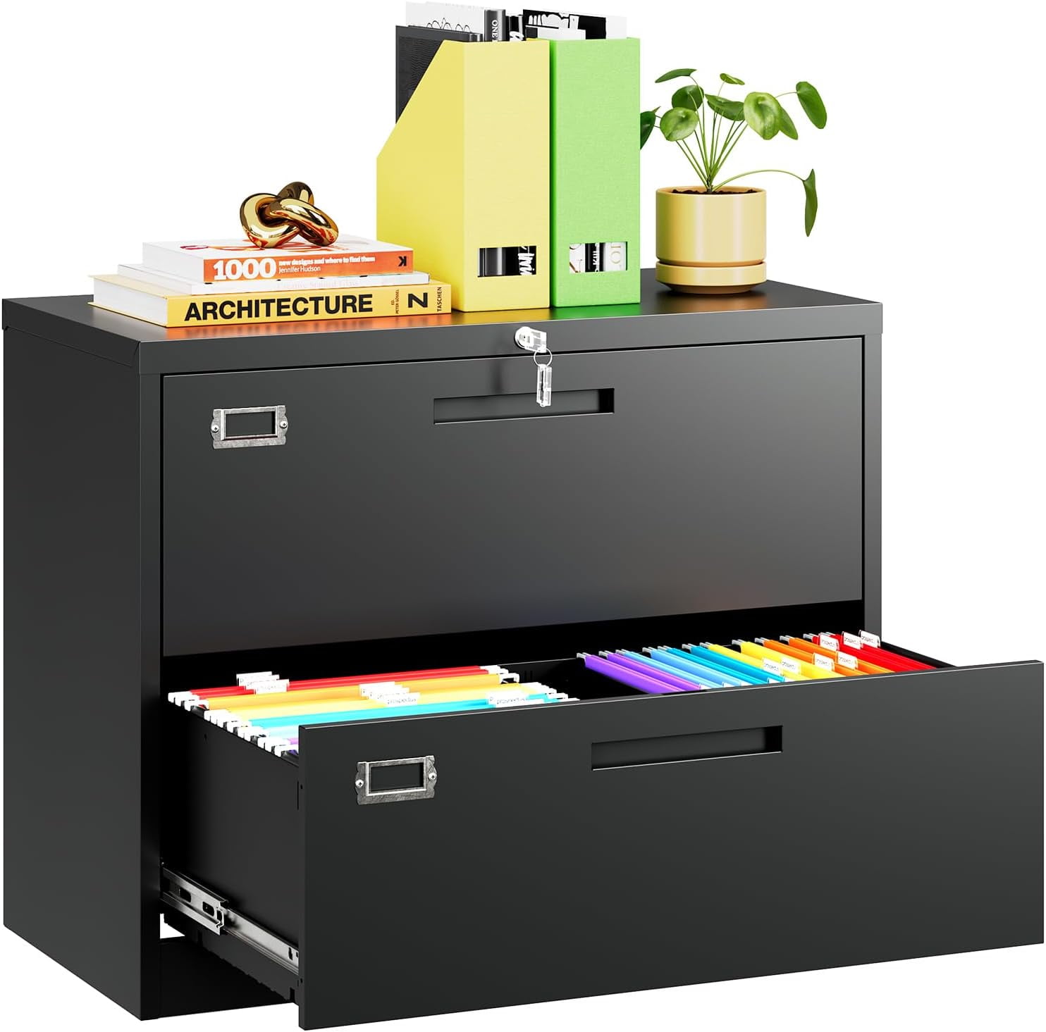 DXYKOPA 4 Drawer Filing Cabinets with Lock Metal File Cabinet with 4 ...