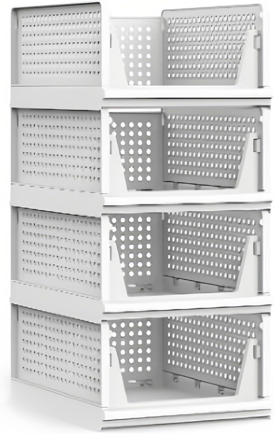 DXYKOPA 4 Drawer Style Wardrobe Storage Boxes with Stackable Plastic ...