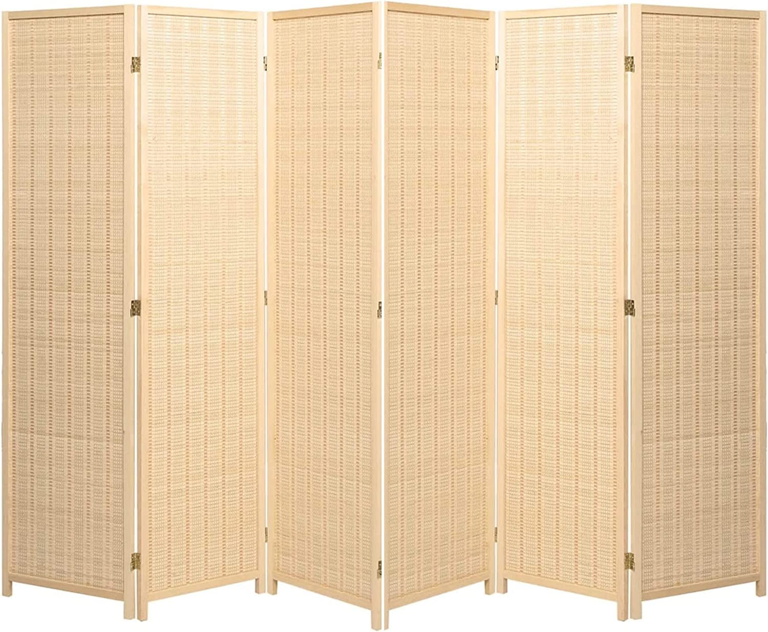 DXYKOPA 4 Panel Room Divider Brown Color Wood and Weave - Walmart.com