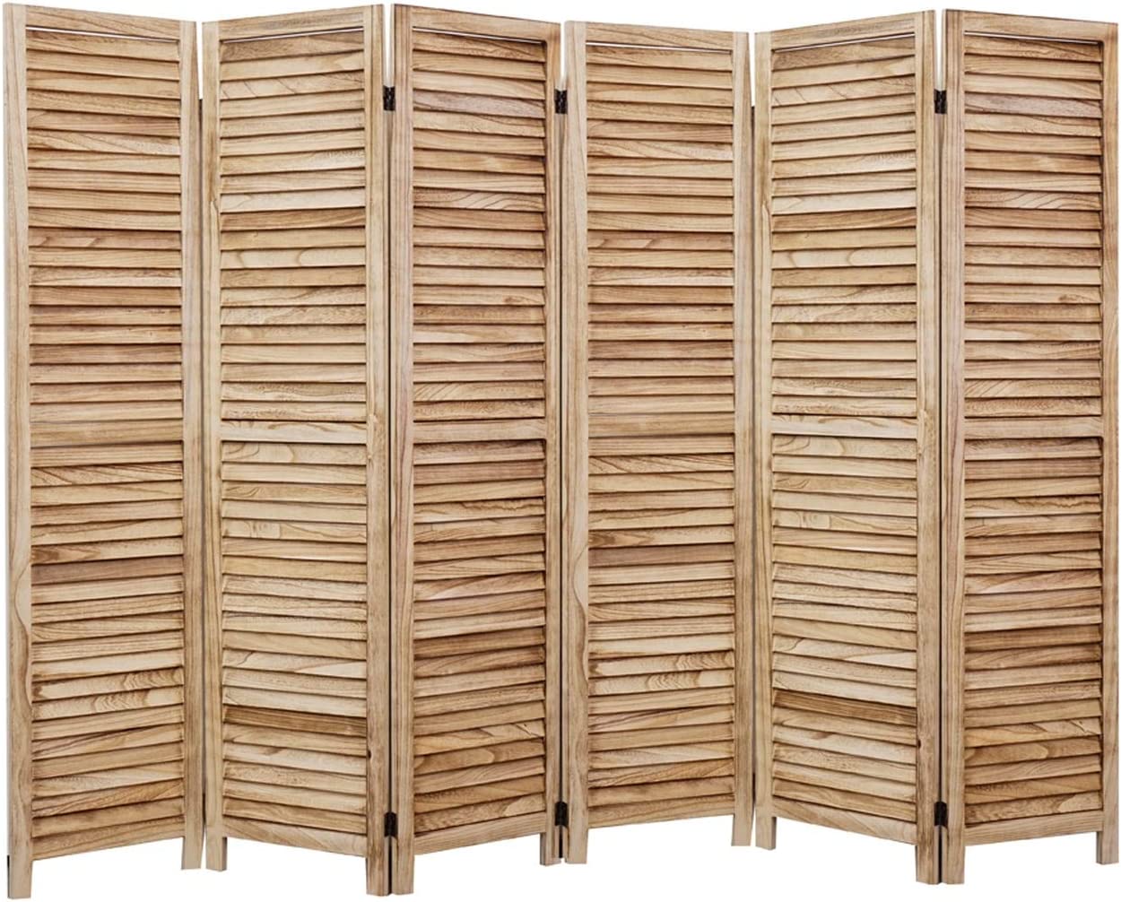 DXYKOPA 4 Panel Room Divider Full Length Wood Shutters Louver Black ...