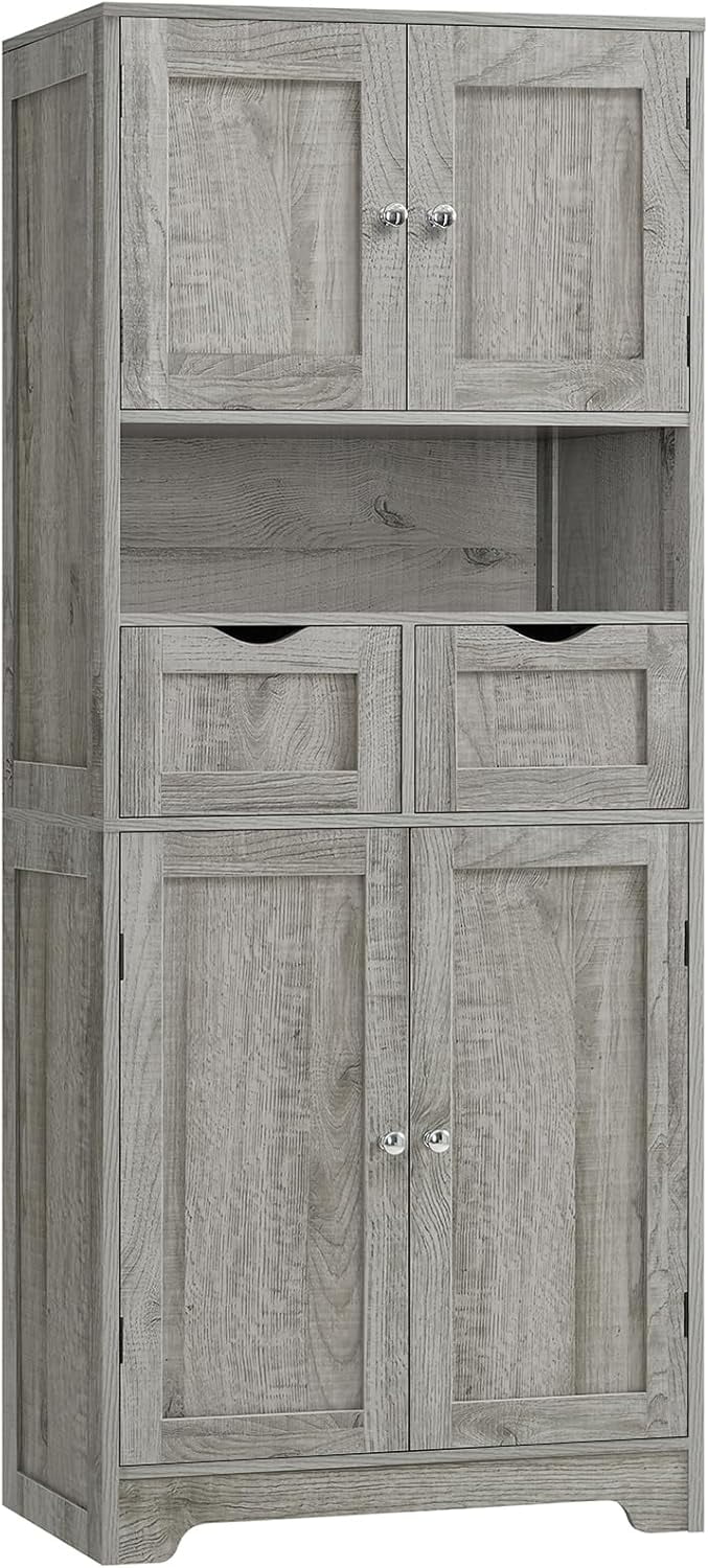 DXYKOPA 57.8" H Tall Storage Cabinet with 2 Drawers & 2 Adjustable ...
