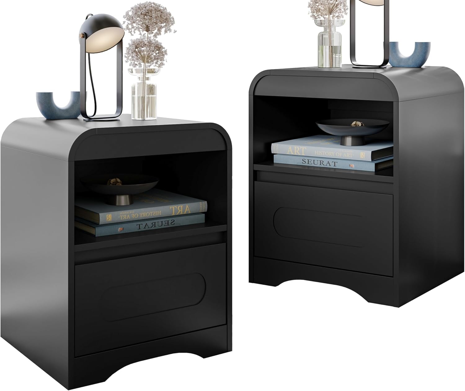 DXYKOPA 6 Drawer Dresser 44" Tall Chest of Drawers with Curved Edge ...