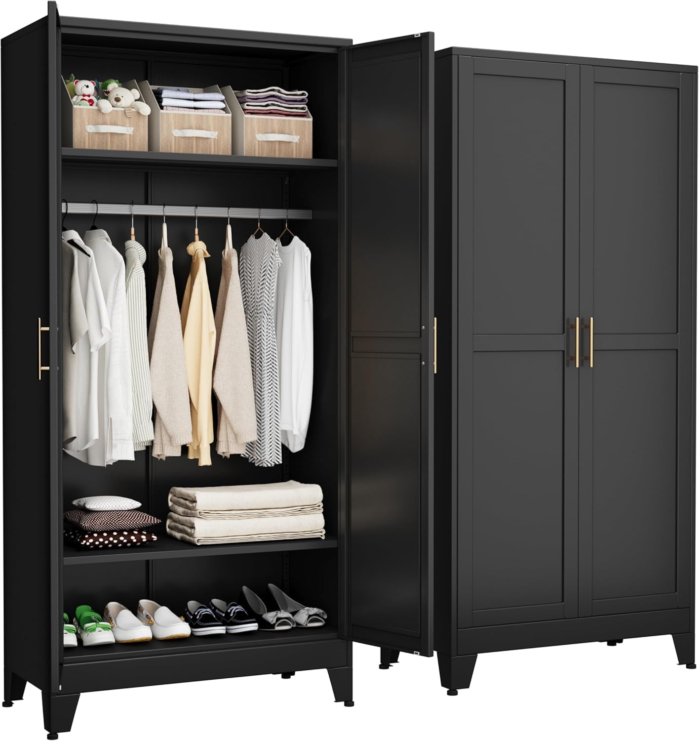 DXYKOPA 71\u201D Metal Storage Cabinet with 2 Doors 3 Adjustable Shelf ...