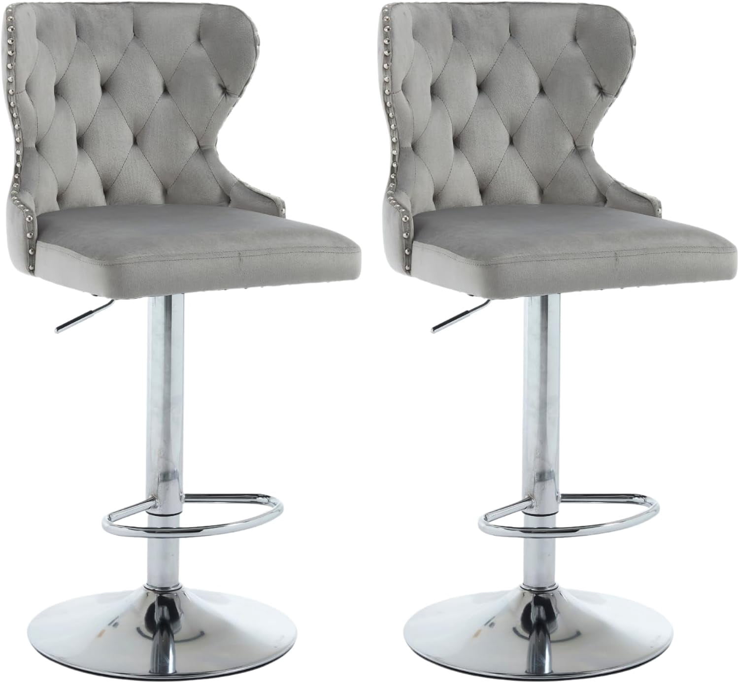 DXYKOPA Adjustable Swivel Bar Stools Velvet Upholstered Counter Height ...