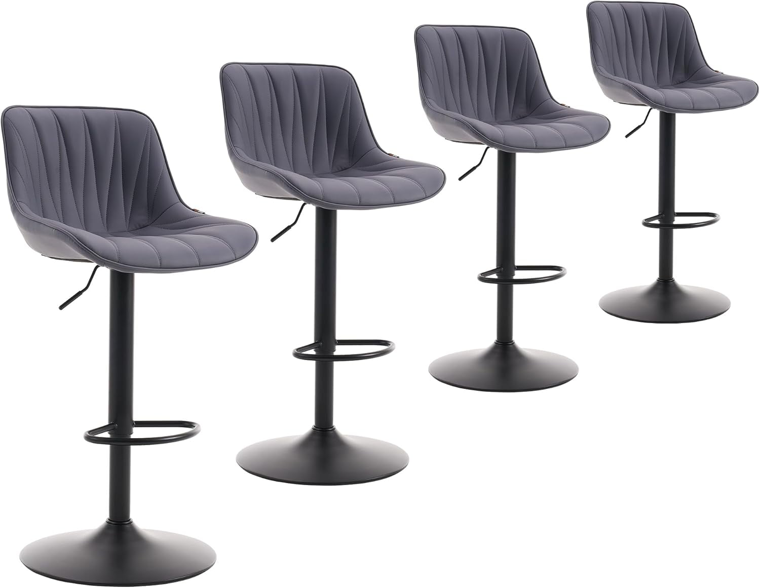 DXYKOPA Bar Stools 32 Inch Faux Leather Upholstered Swivel Counter ...