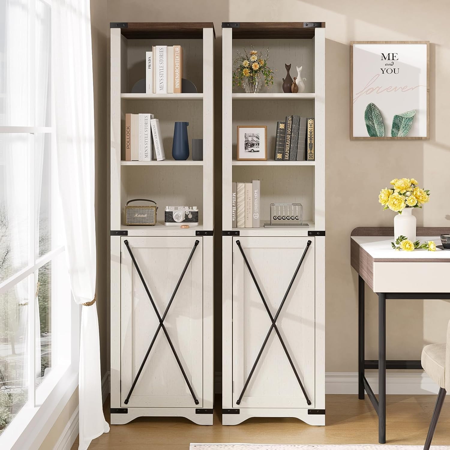 Sasyxdc Book Shelf 67" Tall Bookcase with Storage Wide Bookshelf with ...