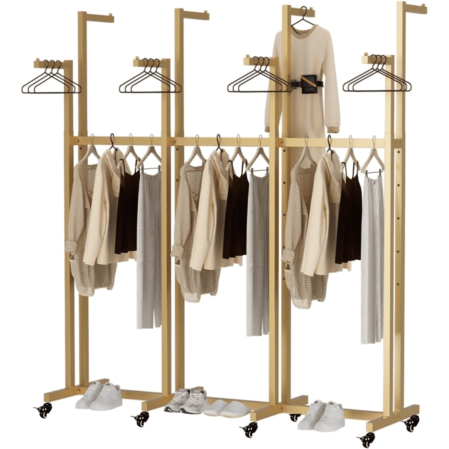 DXYKOPA Clothes Clothing Display with Shelves Heavy Duty Clothe with ...