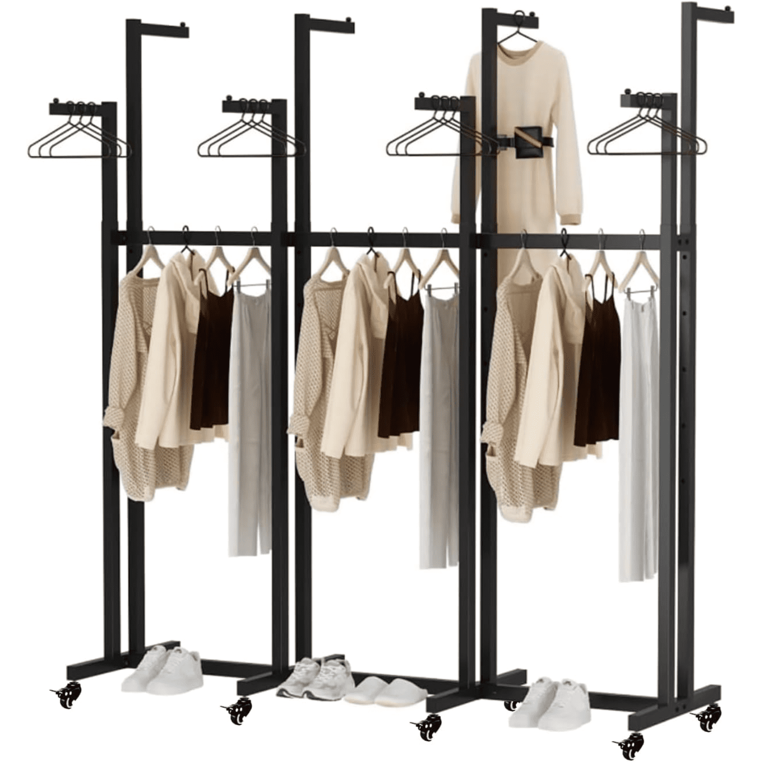 DXYKOPA Clothes Clothing Display with Shelves Heavy Duty Clothe with ...