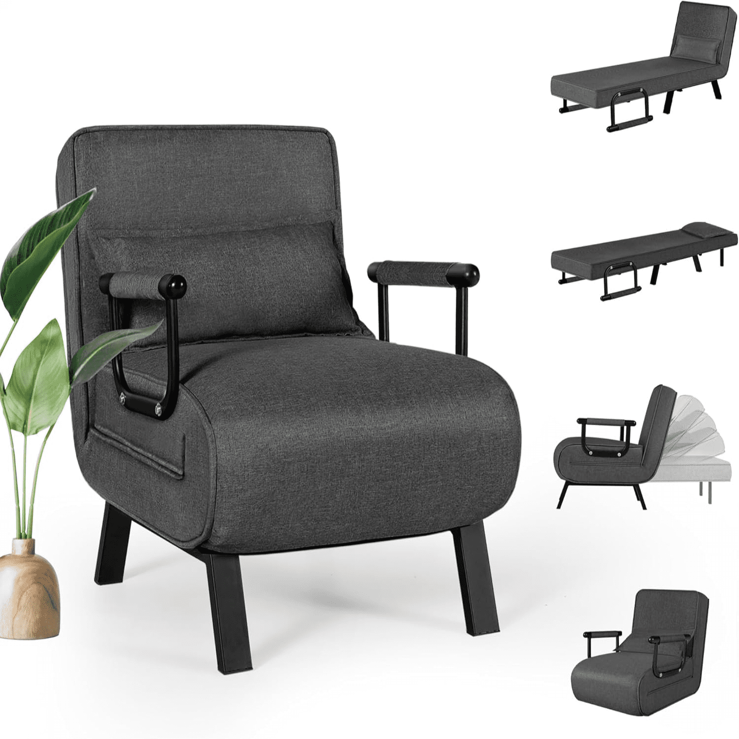 DXYKOPA Convertible Chair Bed Sleeper for Adults 5 in 1 Bed with 5 ...