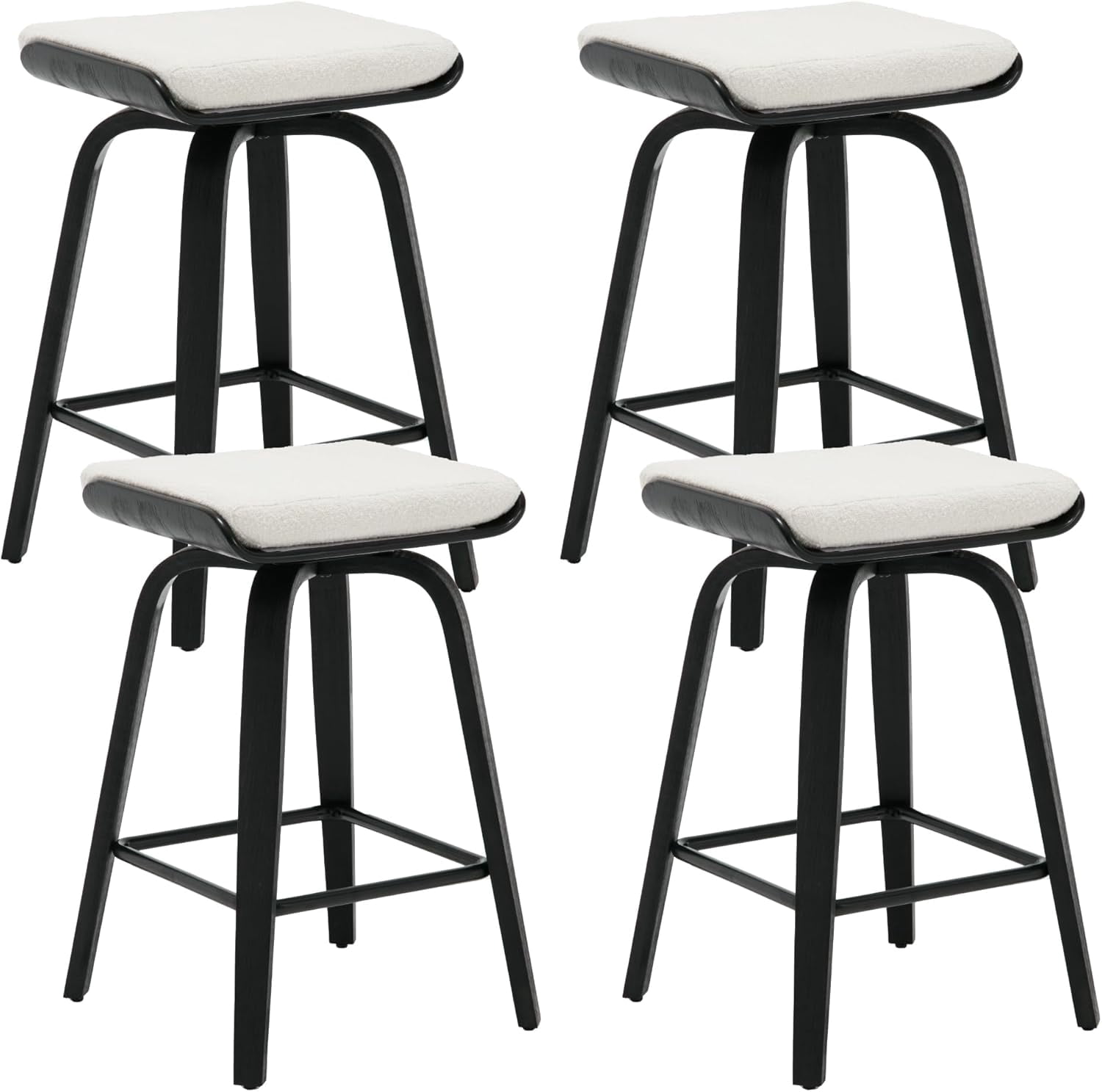 DXYKOPA Counter Height Bar Stools 26" Swivel Bar Stools Saddle Backless ...
