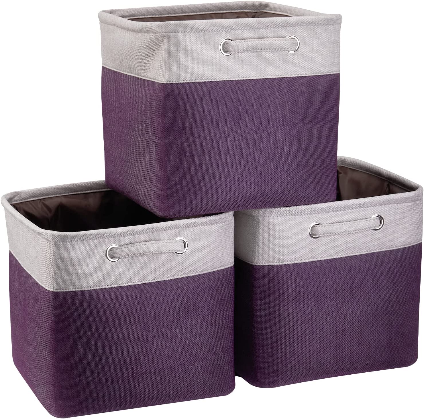 DXYKOPA Cube Storage Bins 13-Inch Dark Purple Fabric Storage Cube ...