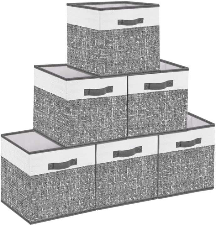 DXYKOPA Cube Storage Organizer Bins 13x13 - Fabric Storage Cubes Bin ...