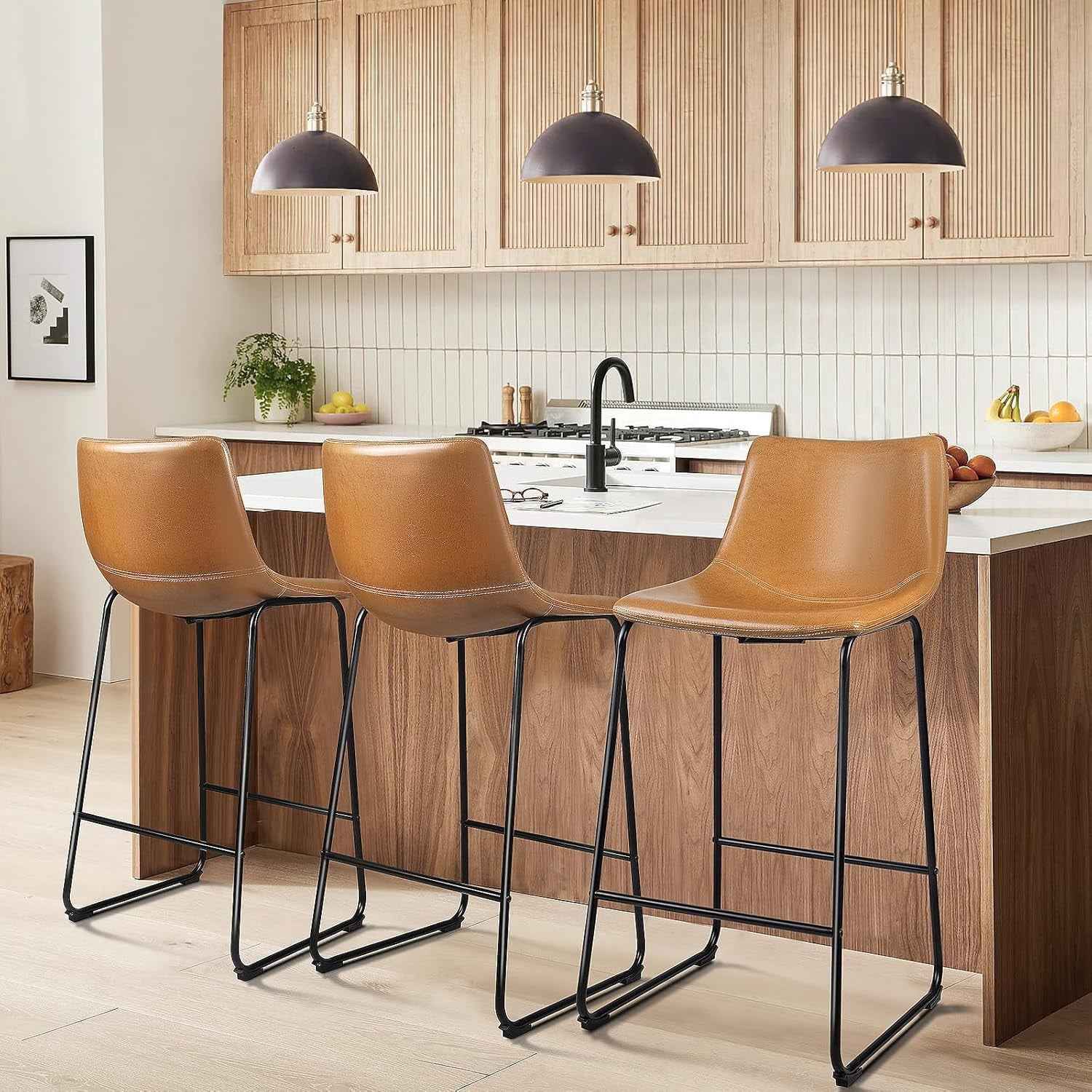 DXYKOPA Dining Chairs Faux Leather Dining Chairs 18 Inch Dining Room ...