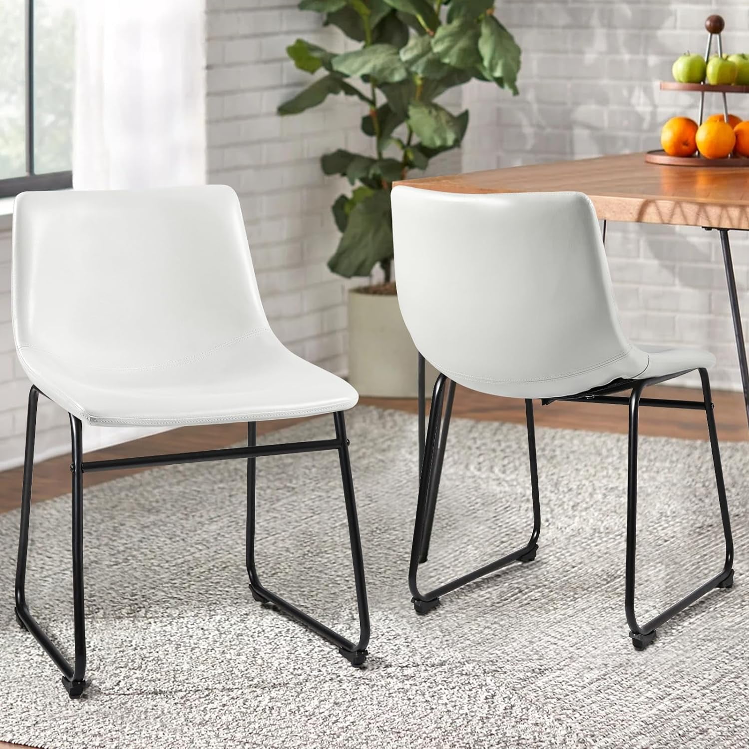 DXYKOPA Dining Chairs Faux Leather Dining Chairs 18 Inch Dining Room ...