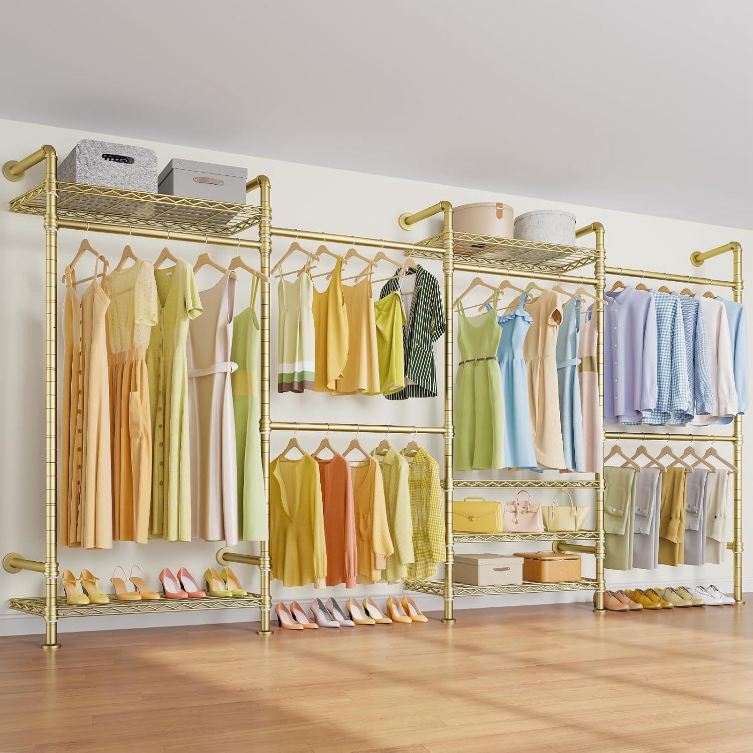 DXYKOPA F4 Wall Mounted Clothes Rack Pipe Clothing Rack for Hanging ...
