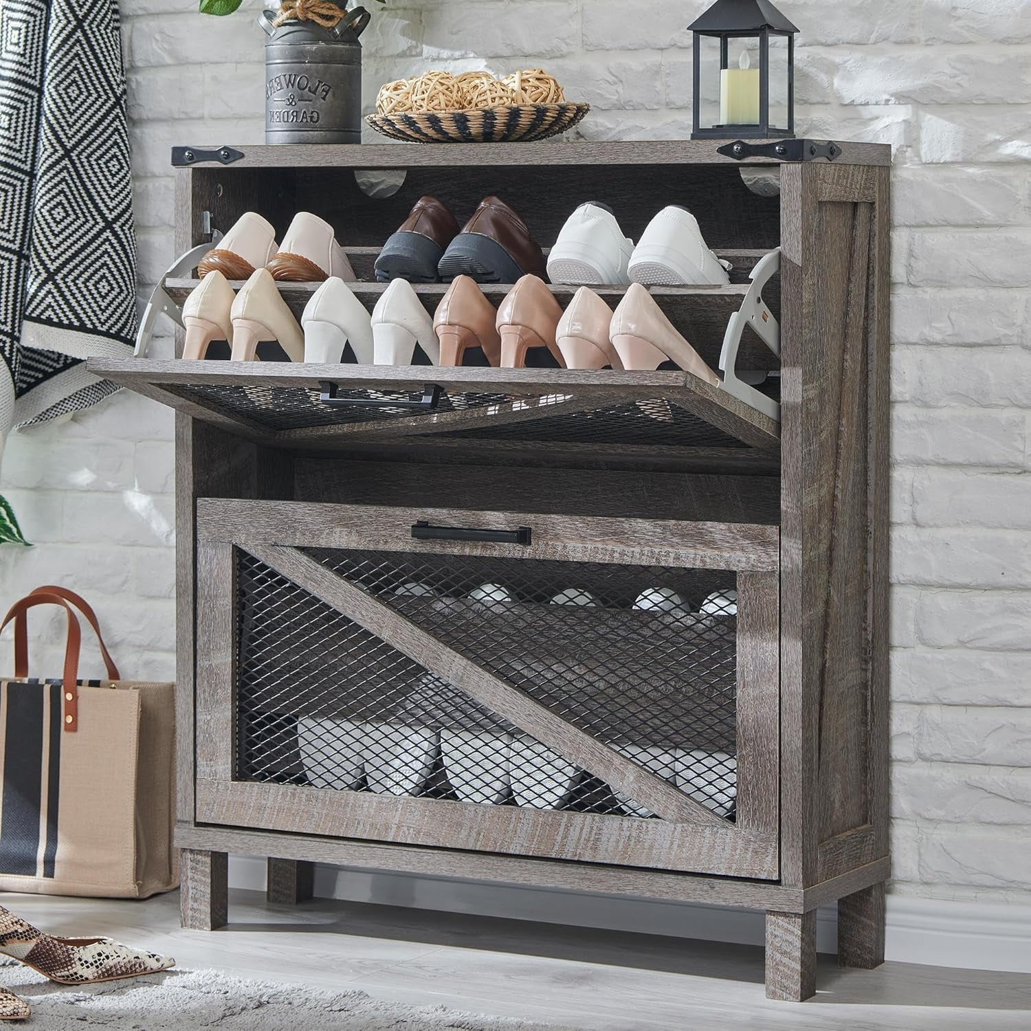 DXYKOPA Farmhouse Shoe Cabinet 72
