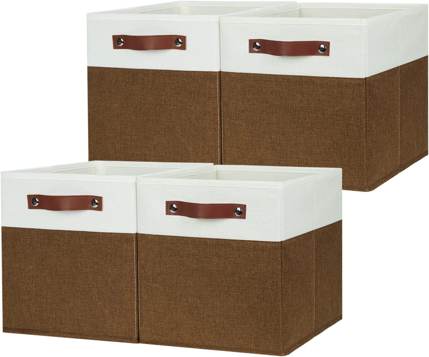 DXYKOPA Foldable Storage Bins 13x13 Storage Cubes Fabric Linen Storage ...