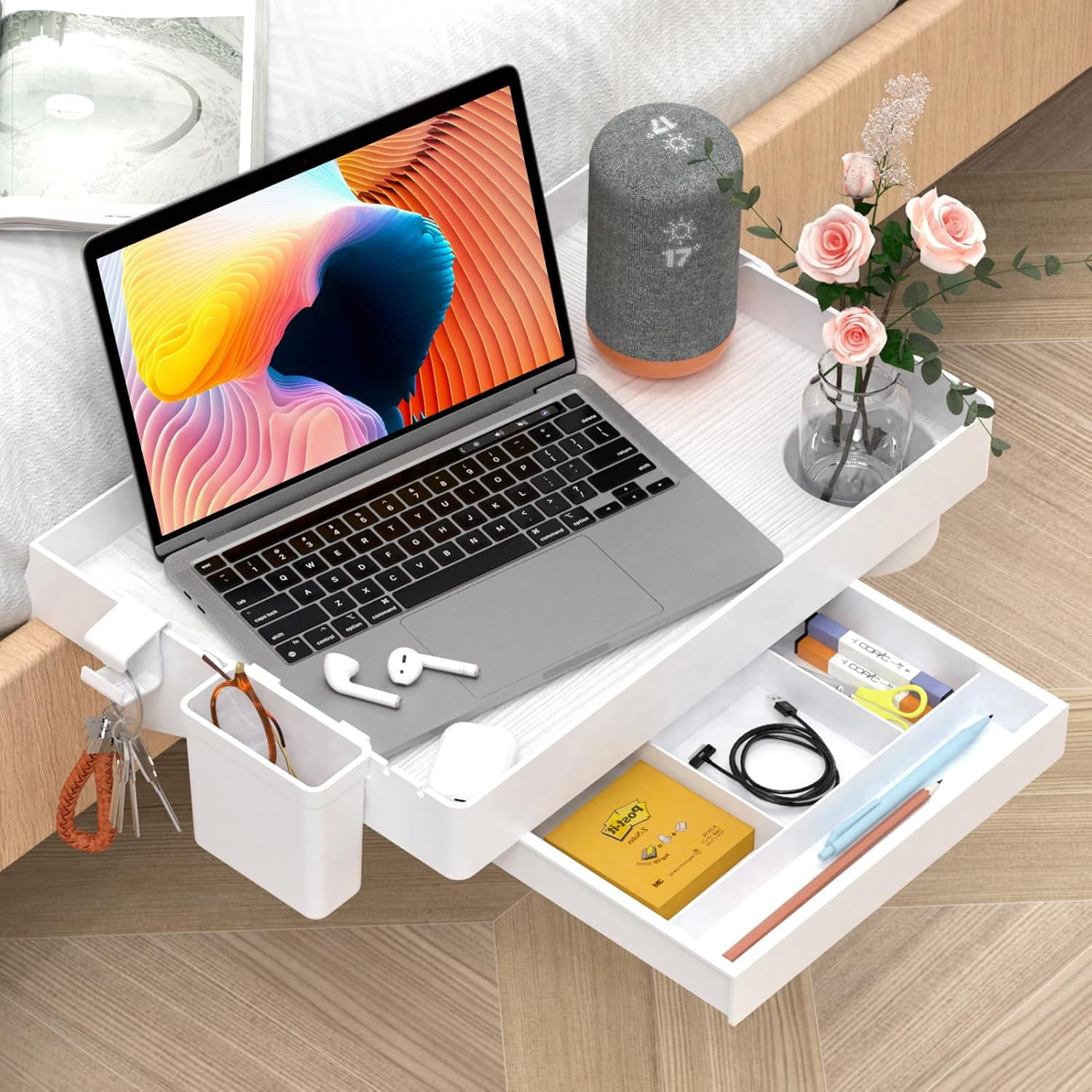 DXYKOPA Folding Bedside Shelf Bunk Bed Shelf Organizer for Top Bunk ...