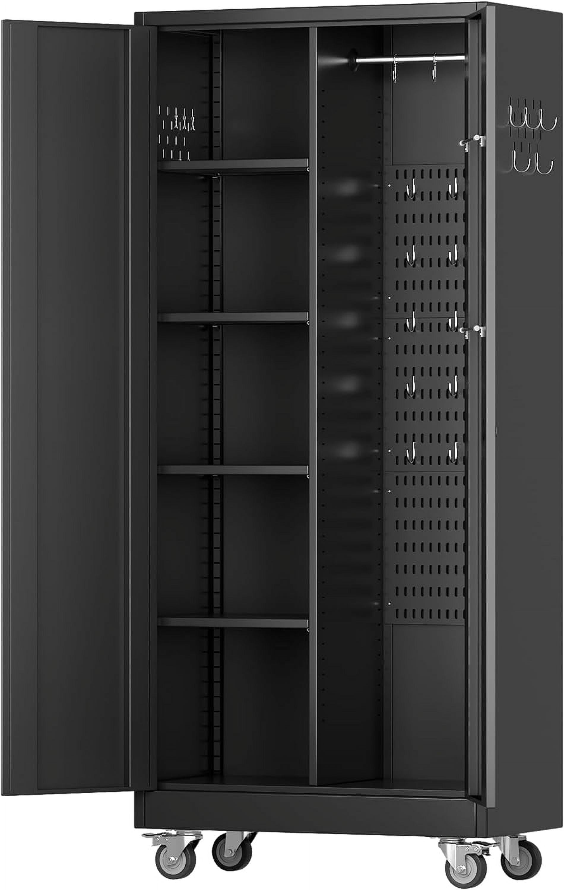 DXYKOPA Garage Storage Cabinet with Wheels Metal Storage Cabinet with ...