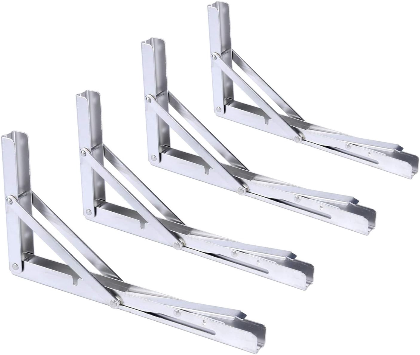 HLTUDJ Long Release Arm Polished Stainless Steel Folding Shelf Bench ...