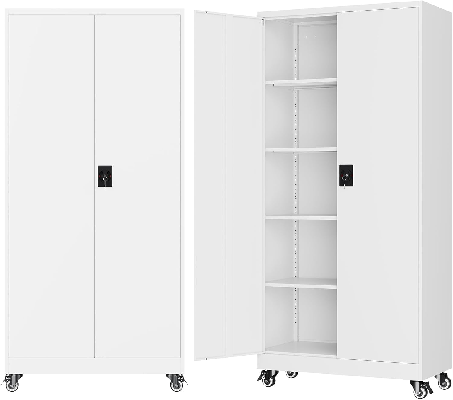 DXYKOPA Metal Garage Storage Cabinet with Wheels Metal Storage Cabinet ...