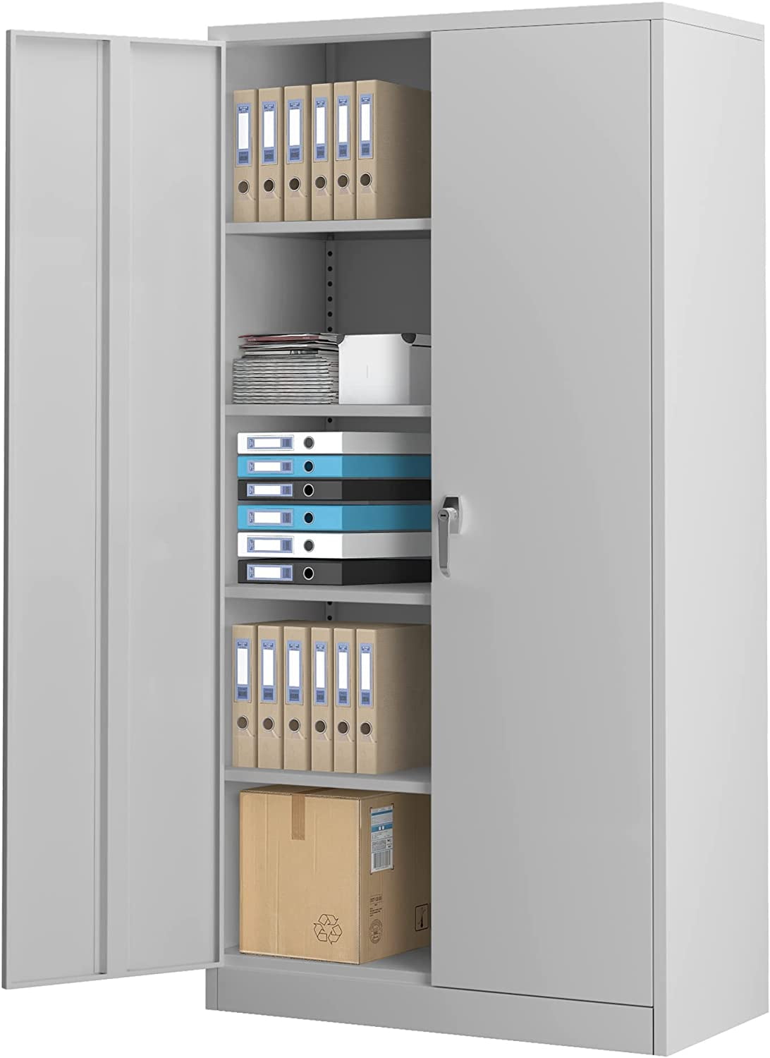 DXYKOPA Metal Storage Cabinet with 2 Doors 71" Steel Garage Cabinets ...