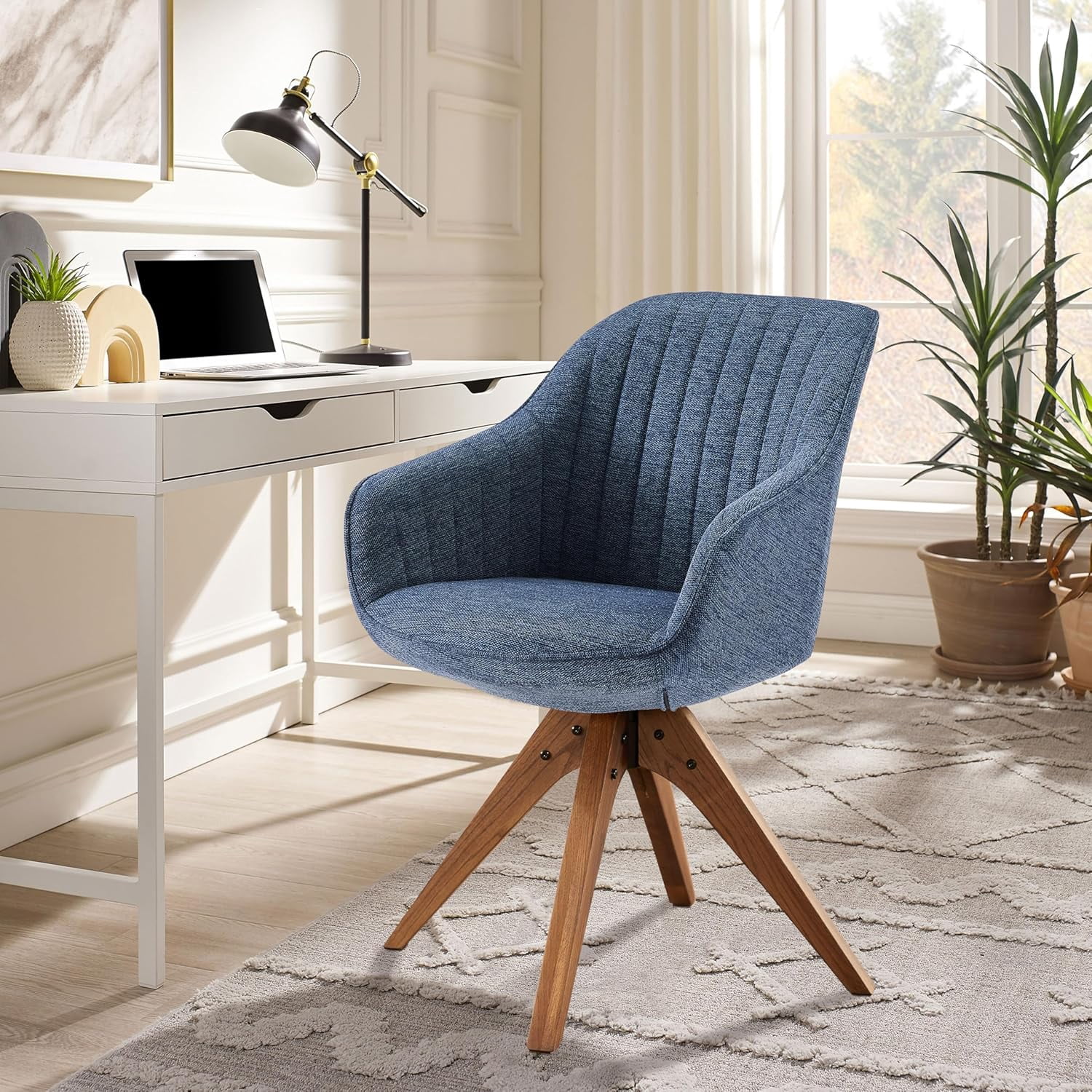 DXYKOPA Mid Century Swivel Accent Chair with Gold Metal Legs ...