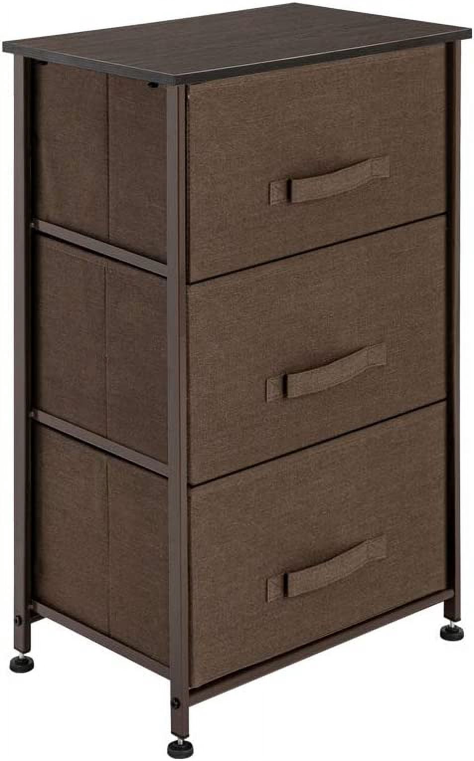 Nightstand Chest with 3 Fabric Drawers Bedside Lightweight Accent ...