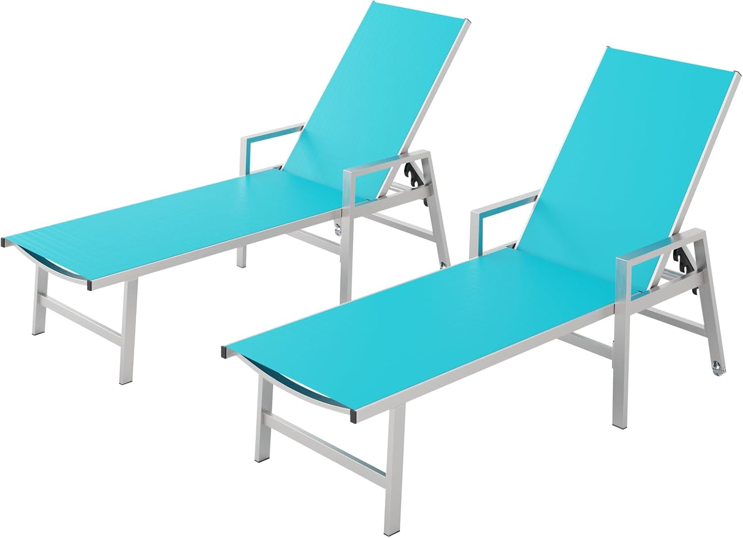 DXYKOPA Patio Chaise Lounge Chair Outdoor with Wheels&Armrests Aluminum ...