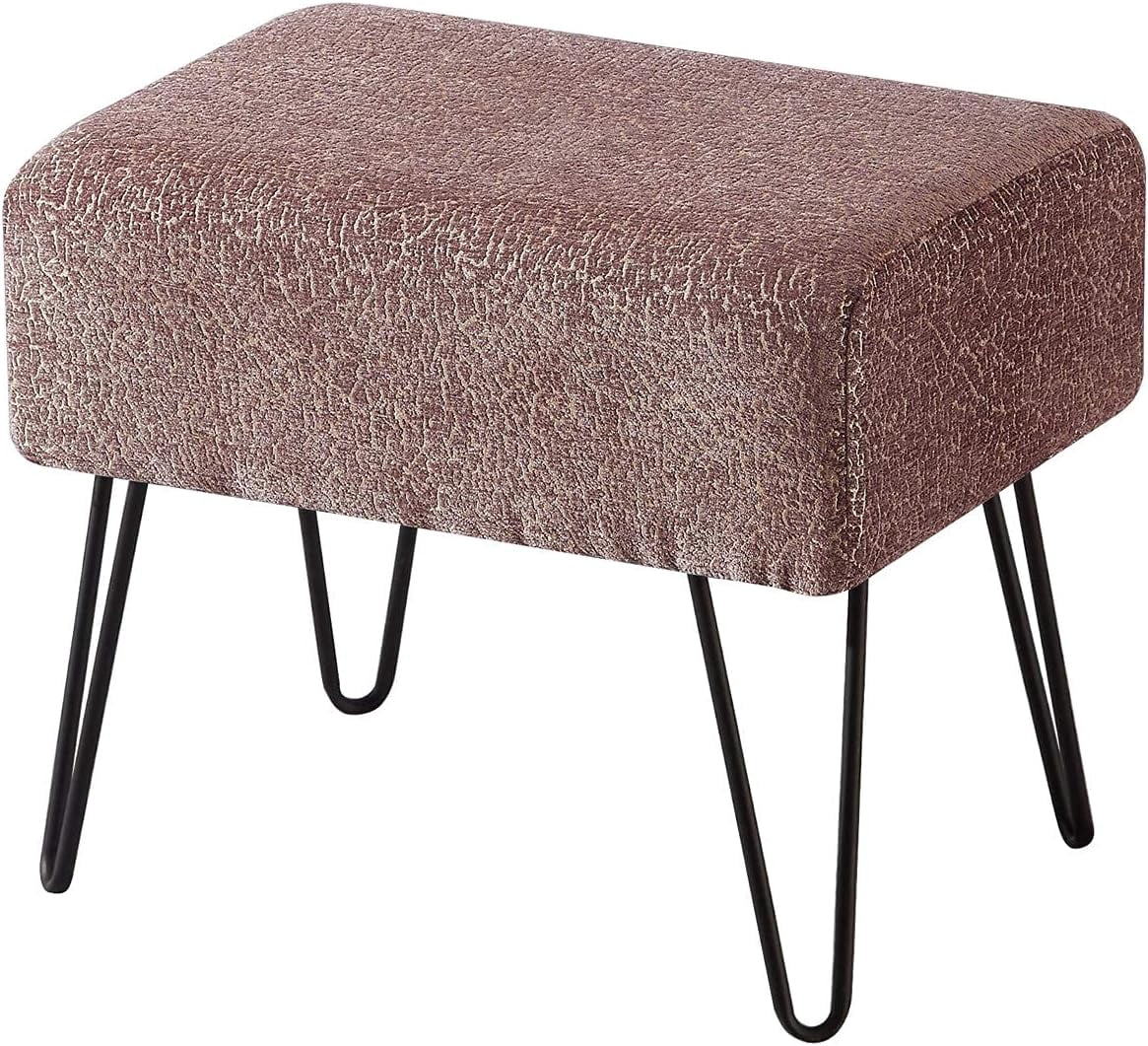 DXYKOPA Pink Jacquard Chenille Ottoman 19" x 13" x 17" H Tanga-Rose ...
