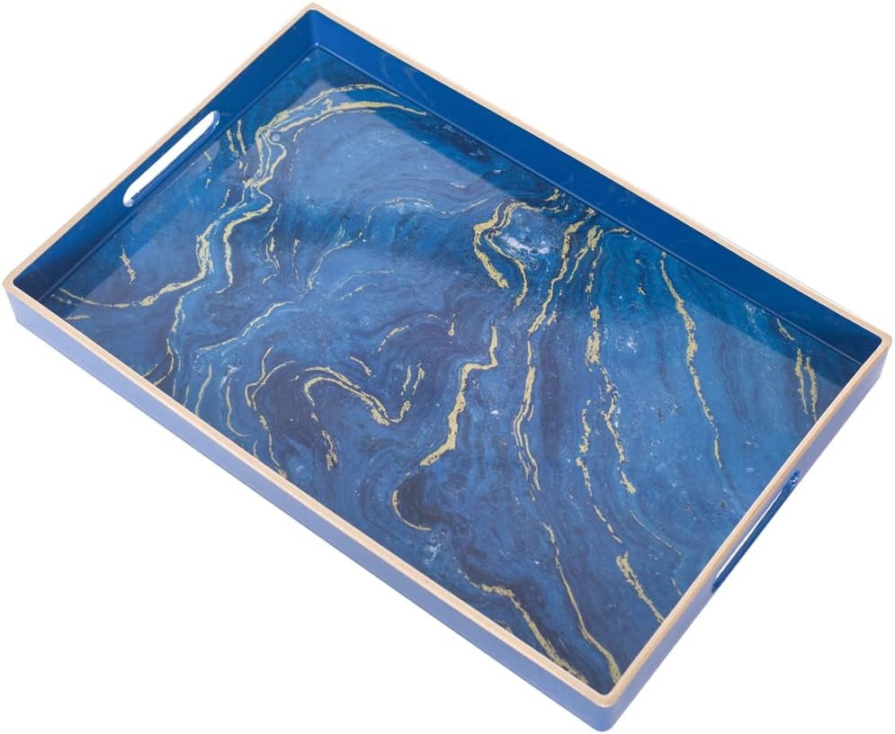 DXYKOPA Rectangular Decorative Tray Bohemian Serving Tray with Handles ...