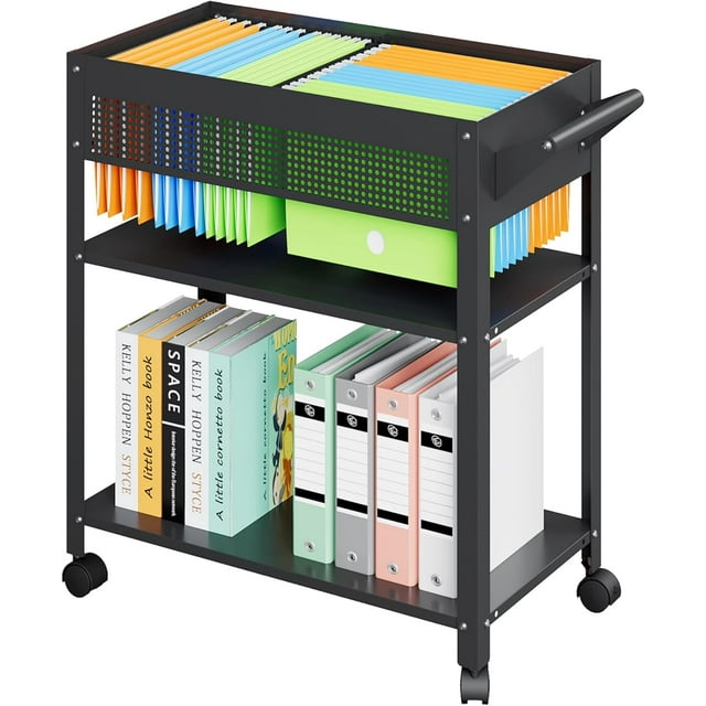 DXYKOPA Rolling File Cart with Wheels Hanging Files Rolling File ...