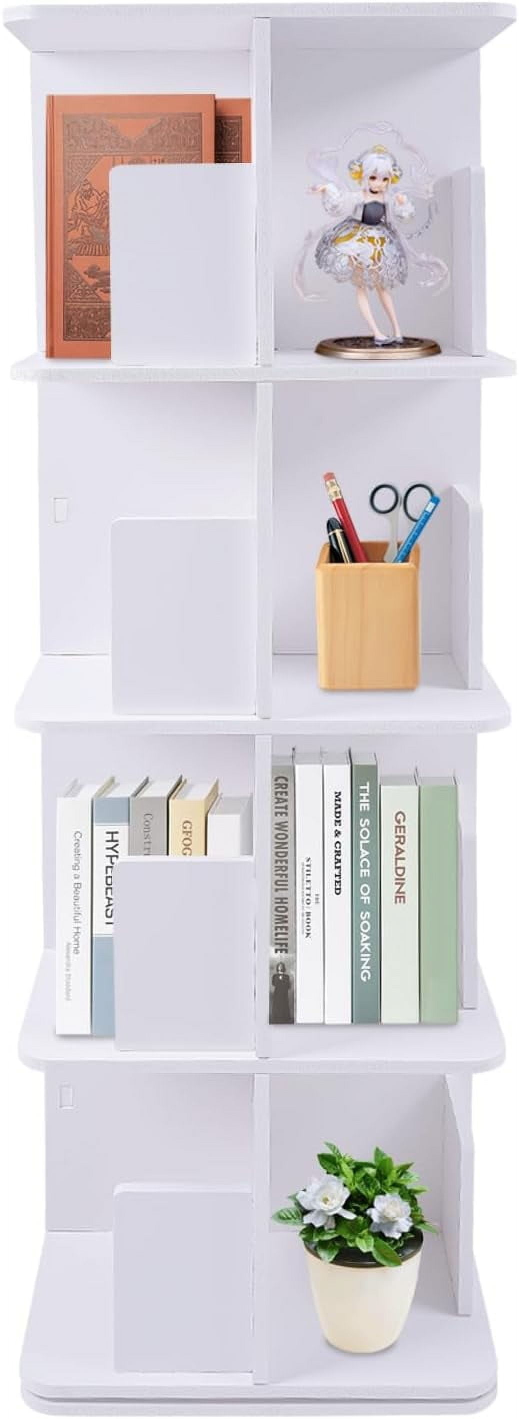 DXYKOPA Rotating Bookshelf Narrow Bookshelf Floor Standing Organizer ...