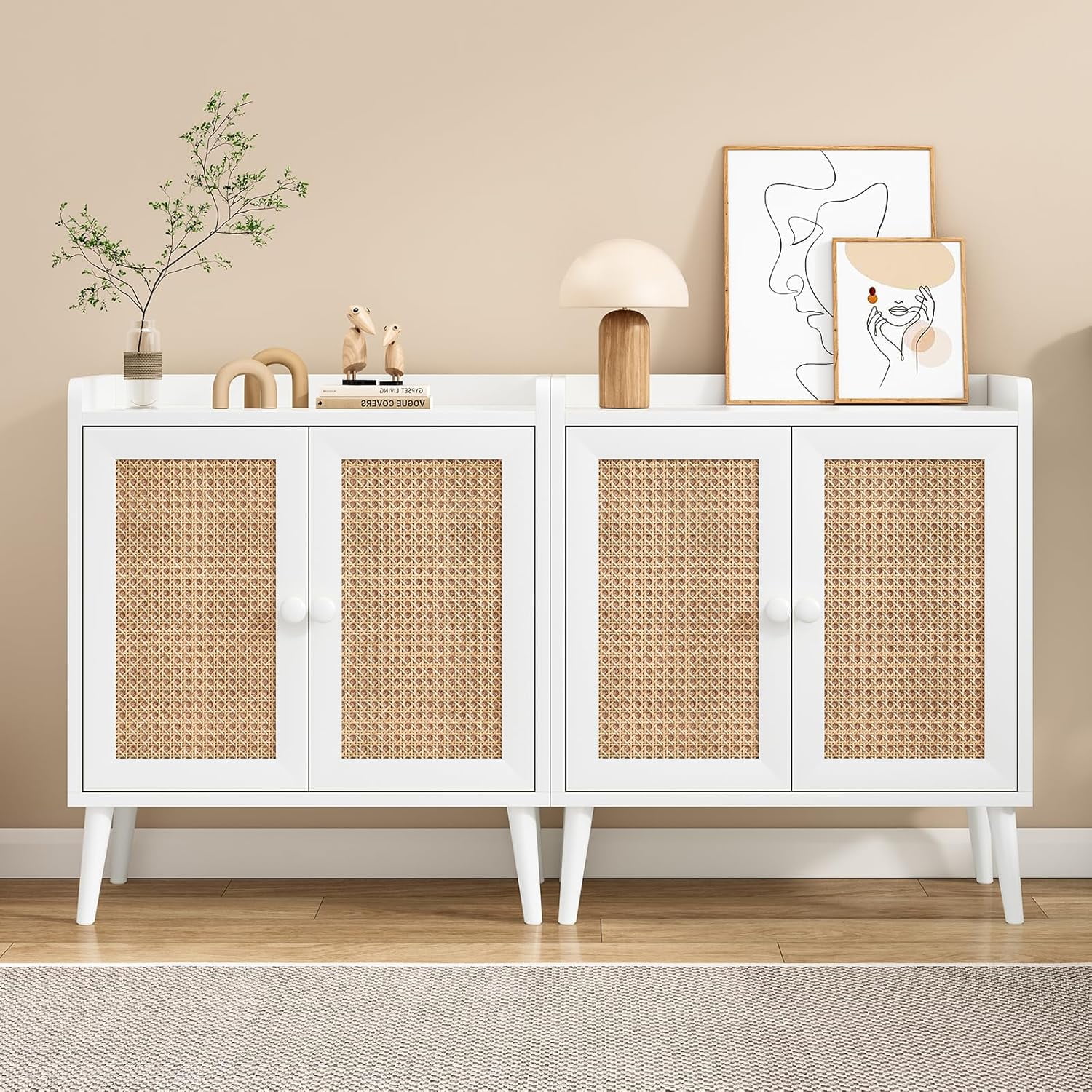 DXYKOPA Sideboard Buffet Cabinet Bar Liquor Cabinet with Decorated ...