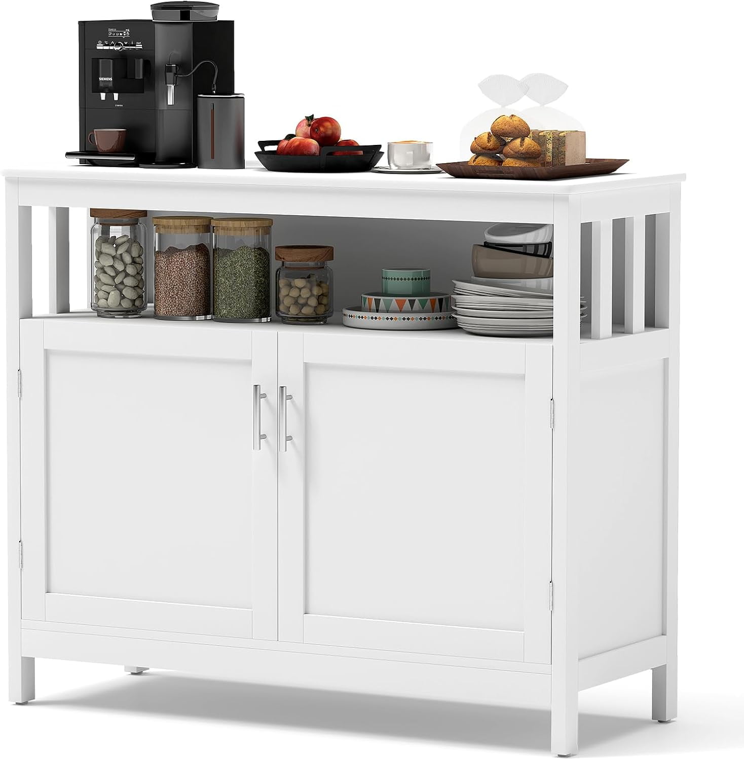 DXYKOPA Sideboard Buffet Cabinet with Storage Wooden Coffee Bar with ...